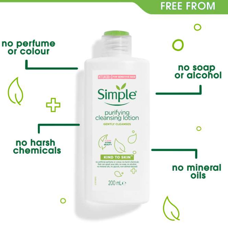 Simple Kind To Skin Purifying Cleansing Lotion 200ml Simple Kind To Skin Purifying Cleansing Lotion 200ml